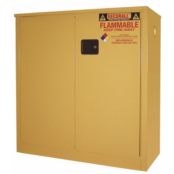 Securall Flammable Safety Cabinet, 30 Gal., Red A231 RED | Zoro