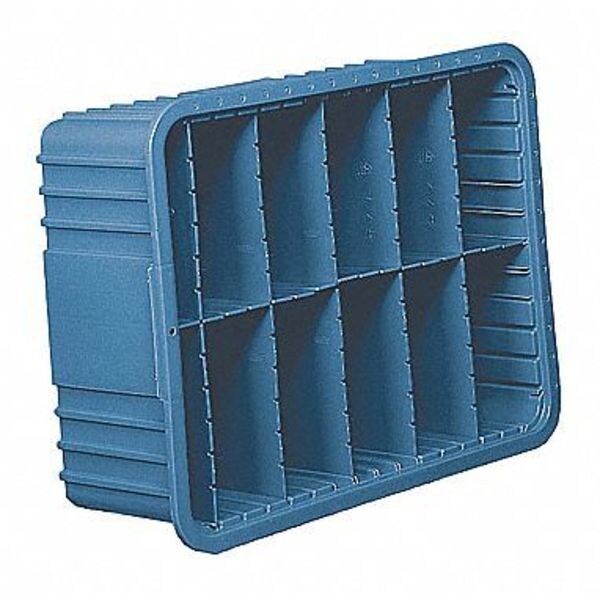 Lewisbins Divider Box, Light Blue, High Density Polyethylene, 2 cu ft ...