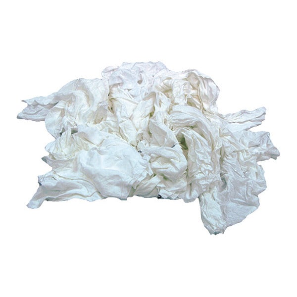 Hospeco Recycled Cotton T-shirt Cloth Rag 25 lb. Varies, White, 200PK ...