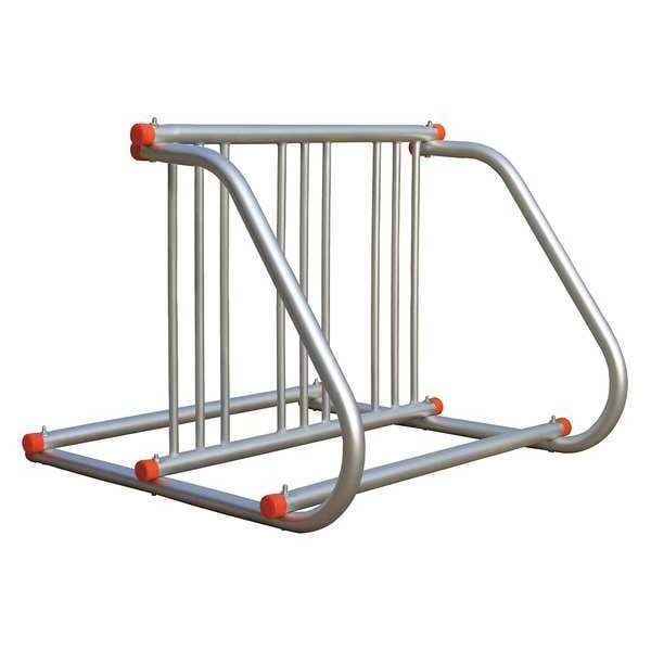 Zoro Select Bike Rack, 2-Sided, 6-Bike, 39-1/2 in., Slvr 8AN88 | Zoro