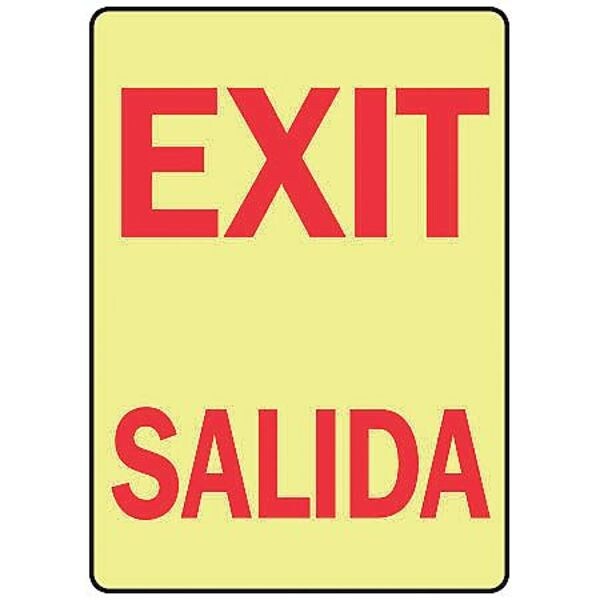 Accuform Spanish-Bilingual Exit Sign, 10" x 7", English, Spanish ...