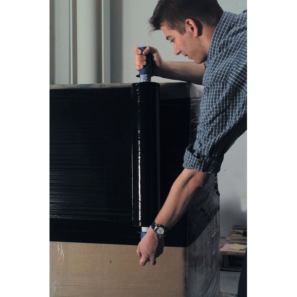 Goodwrappers Stretch Wrap, 20" W x 1000 ft. L, 80 ga, Cast Style, Black ...