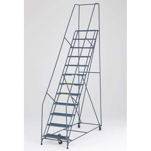 Ballymore 153 in H Steel Rolling Ladder, 12 Steps, 450 lb Load Capacity ...