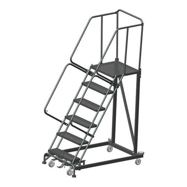 Ballymore 93" H Steel Safety Rolling Ladder, 6 Steps, 800 lb. Load ...