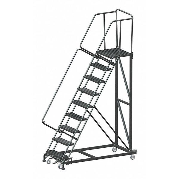 Ballymore 123" H Steel Safety Rolling Ladder, 9 Steps, 800 lb. Load ...