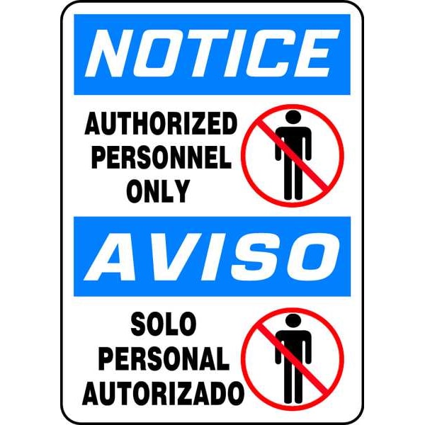 Accuform Spanish-Bilingual Notice Sign, 14"X10", Legend Style: Symbol ...