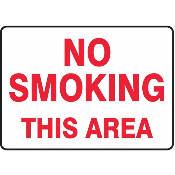 Accuform No Smoking Sign, 10" H, 14 in W, Rectangle, English, MSMK401VA ...