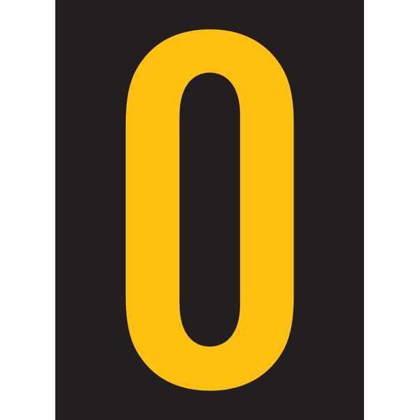 Stranco Reflective Number Label, 0, 2-1/2in H, PK25 RUM200-0-YB | Zoro