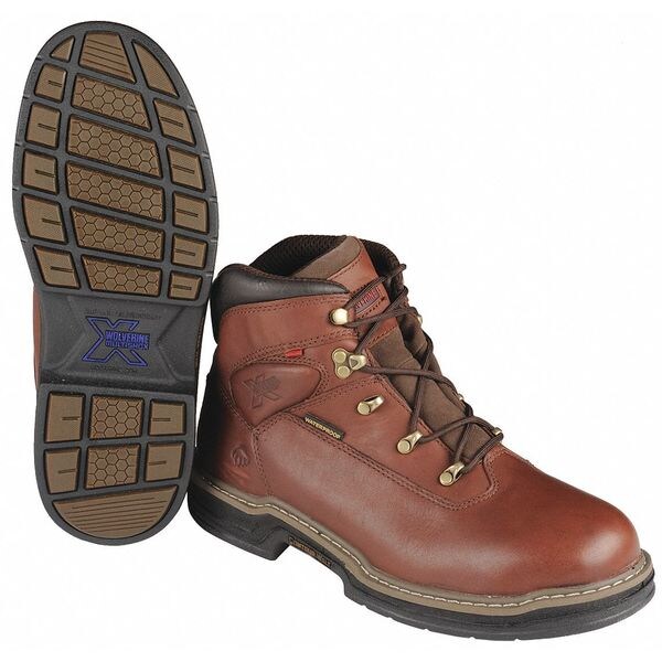 Wolverine Work Boots, Pln, Mens, 9, Dark Brown, PR WO4821 9 MED | Zoro