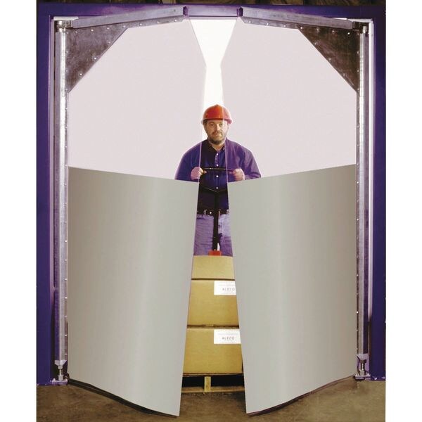 Zoro Select Impact Door, 7 x 8 ft, Clear/Gray, PVC 420508 | Zoro