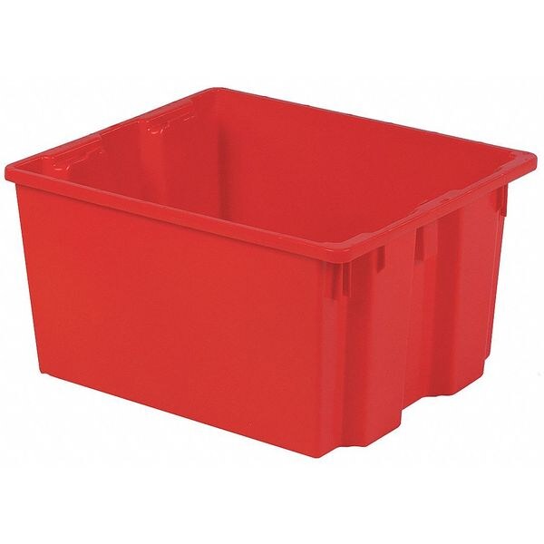Lewisbins Stack and Nest Container, High Density Polyethylene, Red ...