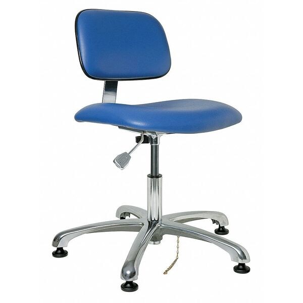 Bevco ESD Cleanroom Chair, Upholstered, 300 lb. Weight Limit, Blue ...