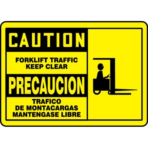 Accuform Spanish-Bilingual Caution Sign, 10" H, 14" W, Plastic ...