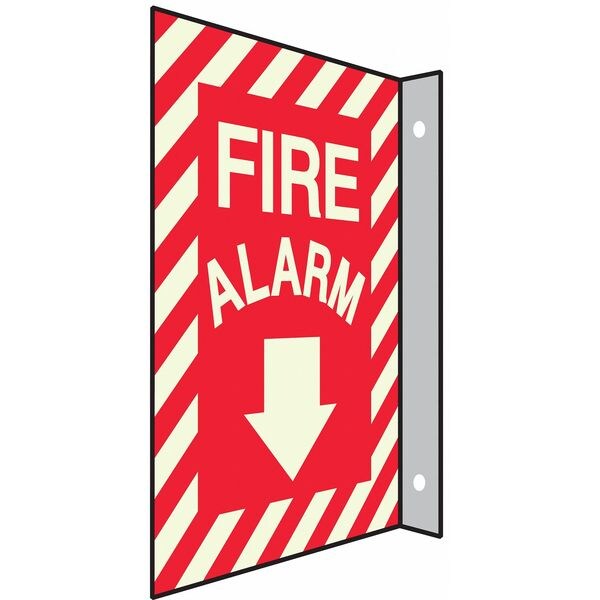 Addlight Fire alarm Sign, 12" Height, 9" Width, Aluminum, Rectangle ...