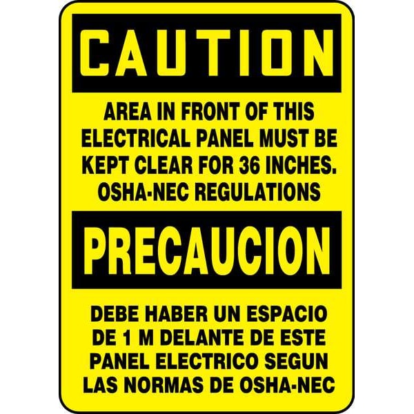 Accuform Spanish-BilinguAl Caution Sign, 14"X10", SBMELC625VA ...