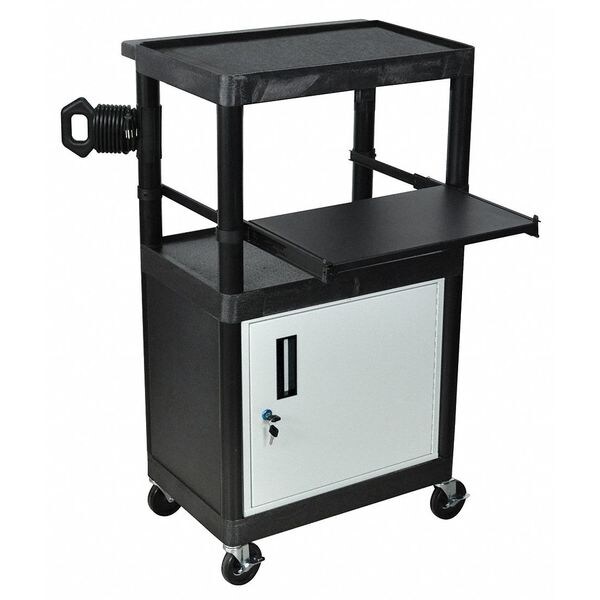 Zoro Select Stand Up Portable Computer Workstation with Cabinet, Black ...