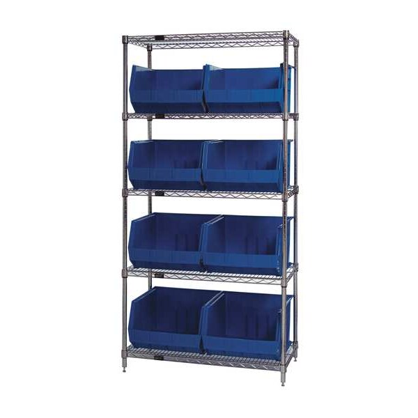 Quantum Storage Systems Steel Bin Shelving, 36 in W x 74 in H x 18 in D ...