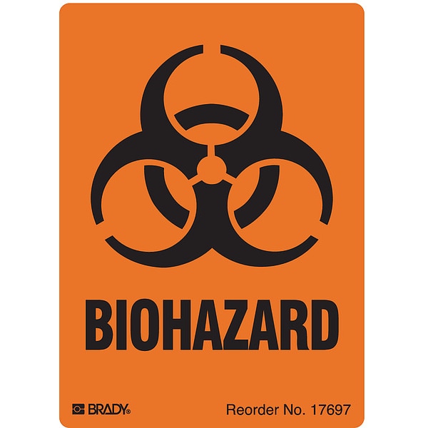 Brady DOT Handling Label, Biohazard, Paper, 2-7/8" W, 4" H 17697LS | Zoro