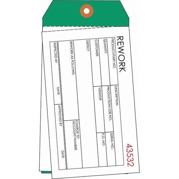Electromark Inspection Tag, Cardstock, Rework, PK100 T442E2 | Zoro