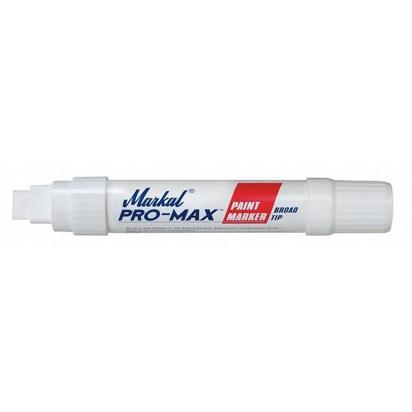 Markal Paint Marker, Pro Max Jumbo Tip, White 90900G | Zoro