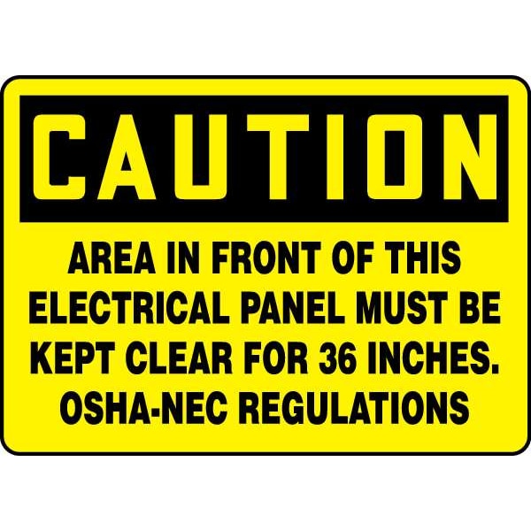 Accuform Caution Sign, 10" Height, 14" Width, Plastic, Rectangle ...