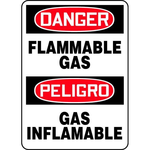 Accuform Spanish-Bilingual Danger Sign, 14 in H, 10 in W, Rectangle ...