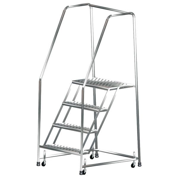 Ballymore 73" H T304 Stainless Steel Rolling Ladder, 4 Steps, 450 lb ...