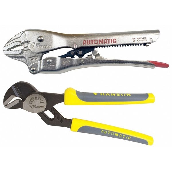 C.H. HANSON - 2Auto Locking and Groove Plier Set, Plain Grip Handle - 80400