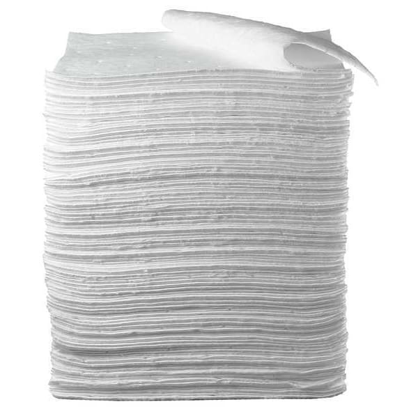 3M Sorbent Pad, 37 1/2 gal, 17 in x 19 in, Oil, White, 100 PK HP-156 | Zoro