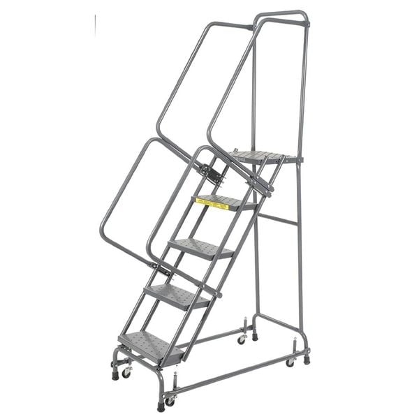 Ballymore 83" H T304 Stainless Steel Rolling Ladder, 5 Steps, 450 lb ...
