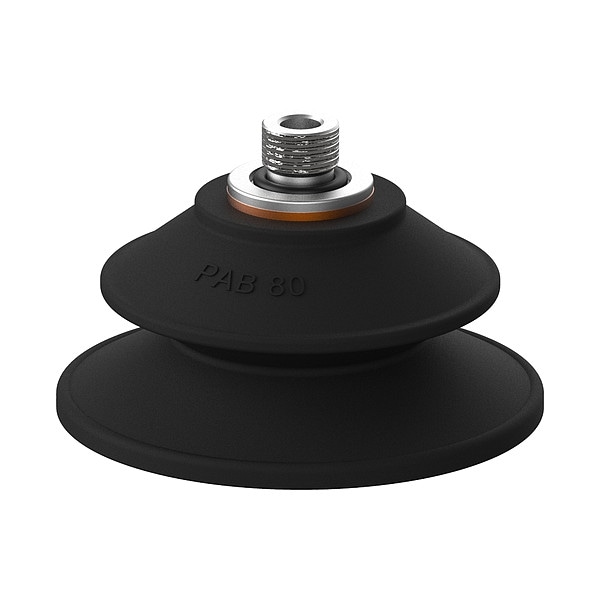 Piab Vacuum Cup, Nitrile/PVC, 80 mm dia., PK5 S.PAB80NP60.G14M.01 | Zoro