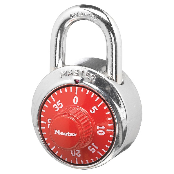Master Lock Combination Padlock Center Red Silver 1504D Zoro