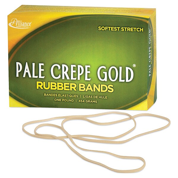 Alliance Rubber Pale Crepe Gold Rubber Bands, Size 117B, 0.06" Gauge ...