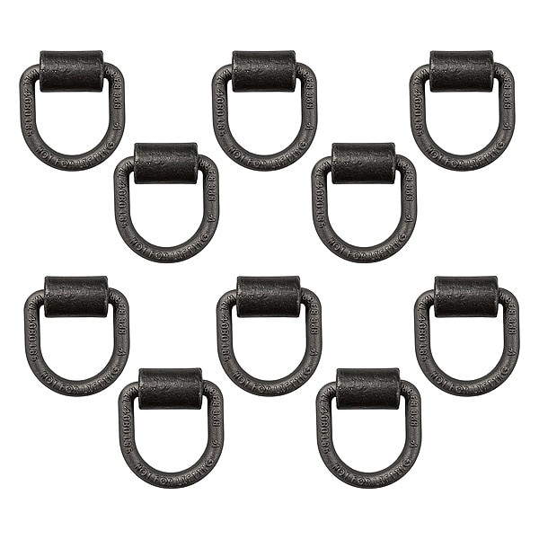 Buyers Products D-Ring, 1/2 in Ring Dia, 2 in Bracket Width, 12,240 lb Cap GVW, 4,080 lb Working ...