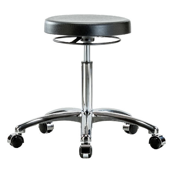 Zoro Select Poly Med Bench Stool, Chrm, Casters, CL10 BR-CLR-PMBSO-CR ...