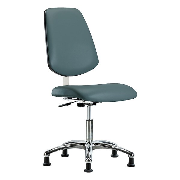 Zoro Select Cleanroom Chair, Vinyl (Antibacterial), Blue, 18-1/2 in to ...