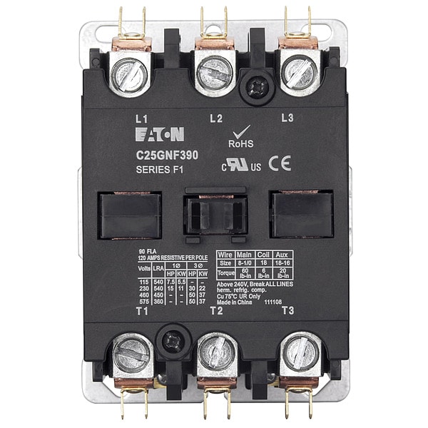 Eaton Definite Purpose Magnetic Contactor, 24V AC, 3 P, Non-Reversing ...