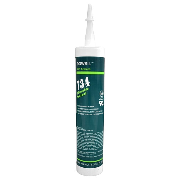 Dowsil Silicone Sealant, 10 oz, Cartridge, Clear, Silicone Base, 734 ...