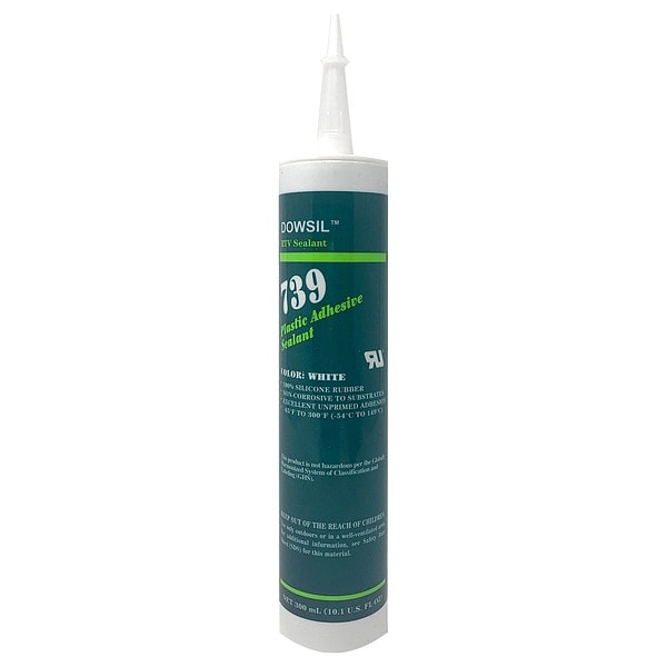 Dowsil Silicone Sealant, 10 oz, Cartridge, White, Silicone Base, 739 ...