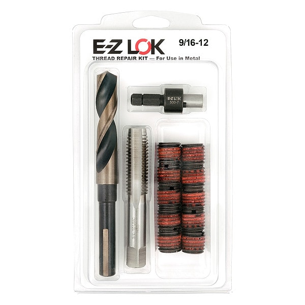 Zoro Select Thread Repair Kit, Self Locking Thread Inserts, Steel, 10 ...