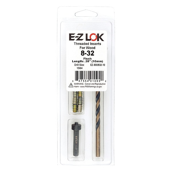 Zoro Select Thread Repair Kit, Hex Drive Threaded Inserts, #8-32 ...