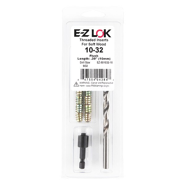 Zoro Select Thread Repair Kit, Hex Drive Threaded Inserts, #10-32 ...