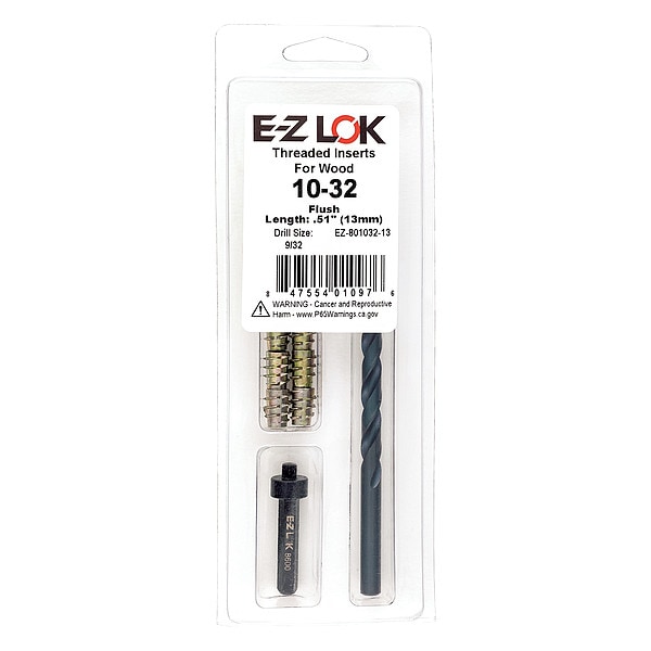 Zoro Select Thread Repair Kit, Hex Drive Threaded Inserts, #10-32 ...