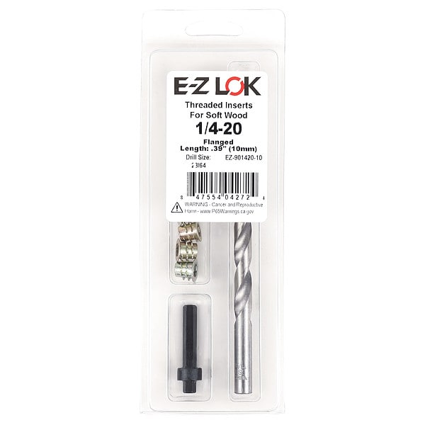 Zoro Select Thread Repair Kit, Hex Drive Threaded Inserts, 1/4"-20 ...