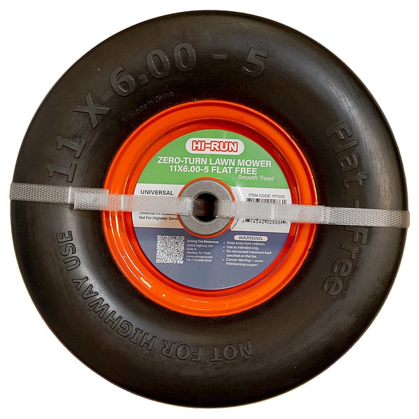Hi-Run Zero Turn Lawn Mower Tire & Wheel, Flat Free, 11 x 6.00, Smooth ...
