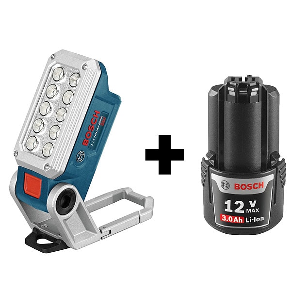 Bosch 12V Lithium-Ion LED Rechargeable Cordless Worklight Flashlight ...