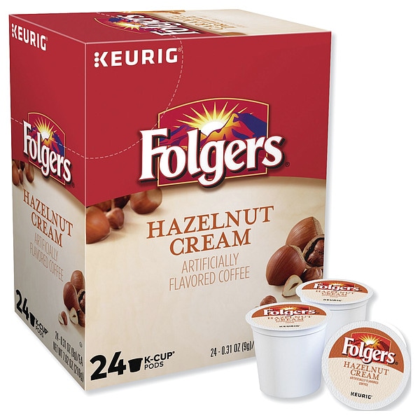 Folgers Coffee, Toasty Hazelnut, Pod, Caffeinated, Ground, 7.44 oz, 24 ...