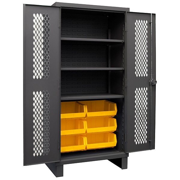 Durham Mfg Super Duty Bin Cabinet, 48 in W, 78 in H, 24" D, 6 Bins ...