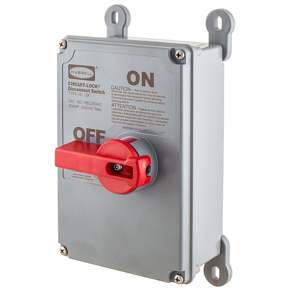 Hubbell Wiring Device-Kellems Nonfusible, Disconnect Switch, Heavy Duty ...