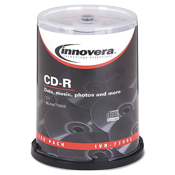 Innovera CD+R, 700MB, PK100 IVR77990 | Zoro